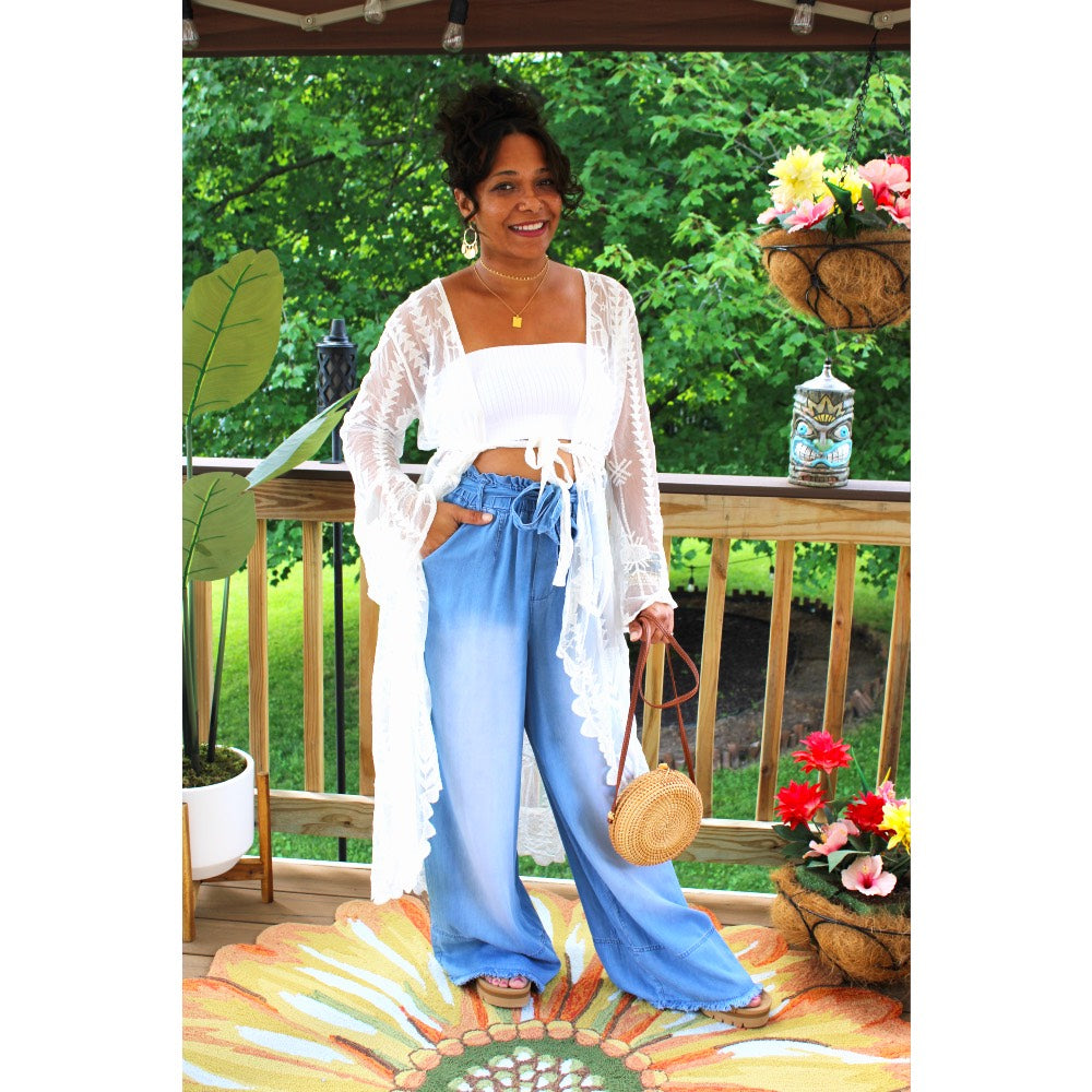 Women's Ivory Color Bohemian Lace Style Duster – Bon Bini